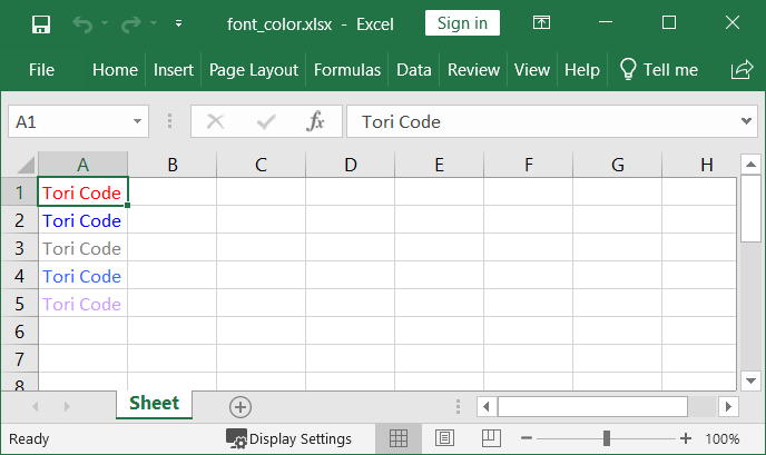 Python OpenPyXL Font Color For Excel Cells